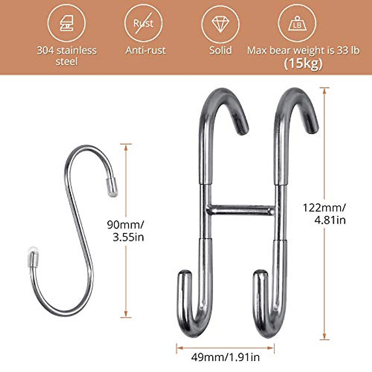 Shower Hooks Set Kamtop 3 PCS Shower Door Hooks Double Towel Rack 2PCS Single Door Hook Over Door Hooks for Bathroom Frameless Glass Shower Door Towel Hooks Shower Squeegee Hooks