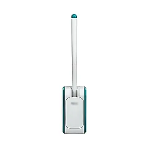 SAAKO Toilet Brush and Holder with Lid Set Plastic Wall Mount Toilet Cleaner Brush Compact Removable Toilet Bowl Brush
