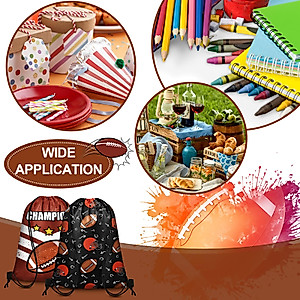 Grneric 18 Pcs Small Basketball Football Baseball Drawstring Bags Bulk Candy Bags Party Goodie Favor Drawstring Gift Bags for Sports Teams (Football)