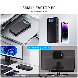 MeLE Overclock3C Mini PC Windows 11 Pro Micro PC Celeron N5095(4C/4T, up to 2.9Ghz, TDP 15W) 32GB DDR4 512GB ROM Small Desktop Computer with 2 X HDMI 4K@60Hz, USB-C, WiFi 6, BT5.2, VESA Mount