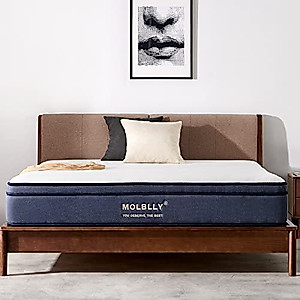 Molblly Queen Mattress, 10 Inch Hybrid Mattress in a Box, Gel Memory Foam Mattress,Individually Wrapped Pocket Coils Innerspring Mattress, Non-Fiberglass,Queen Size Mattress, 60x80x10 Inch,