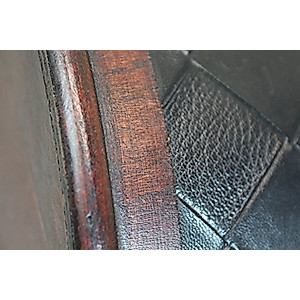 Vintiquewise(TM Wooden Leather Treasure Chest