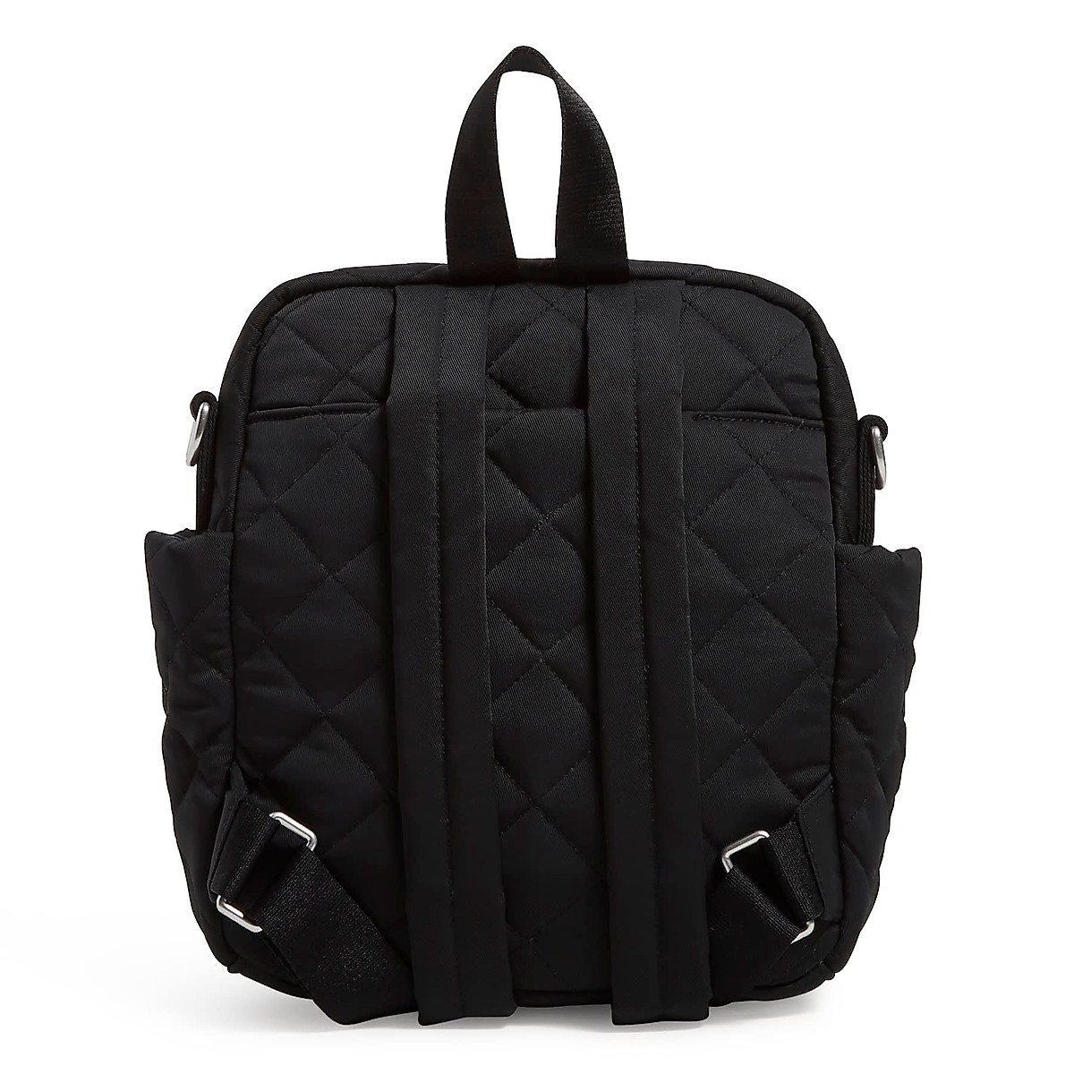 Vera Bradley Womens Performance Twill Convertible Small Backpack Bookbag, Black, One Size US