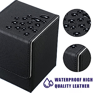 Yookeer 4 Pieces Leather Deck Card Boxes Cards Deck Game Box for Collectible Playing Card Box Compatible with MTG Commander Decks (White, Black, Purple, Yellow, Vertical)