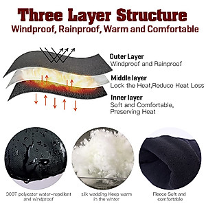 Evencaphy Stroller Gloves Universal Pram Hand Muffs, Anti-Freeze Stroller Mittens Golf Cart Gloves Pet Gear Shopping Cart Hand Warmers Waterproof Winter Gloves with Stroller Hook, Black