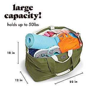 Foundry by Fit + Fresh, All The Things Tote Bag, Luggage, Travel Duffle Bag, Weekender Bags for women, and Beach Bag, Olive