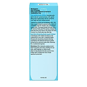 Neutrogena Skin Perfecting Daily Liquid Facial Exfoliant with 9% AHA/PHA Blend for Normal & Combination Skin, Smoothing & Brightening Leave-On Exfoliator, Oil- & Fragrance-Free, 4 fl. oz