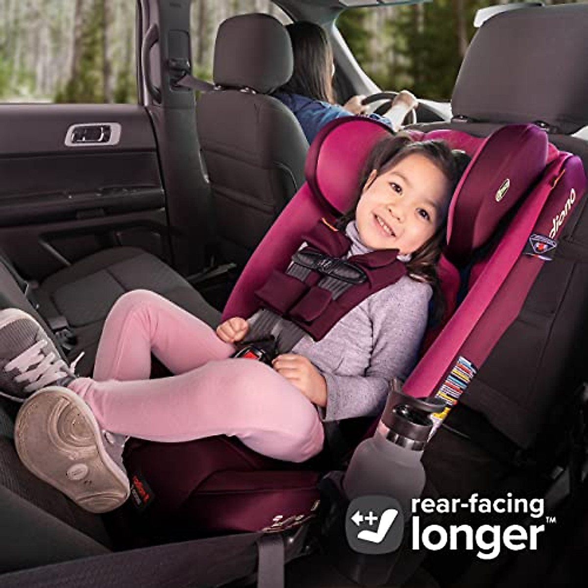 Diono Radian 3RX 3-in-1 Rear and Forward Facing Convertible Car Seat, Adjustable Head Support & Infant Insert, 10 Years 1 Car Seat Ultimate Safety and Protection, Slim Fit 3 Across, Pink Blossom