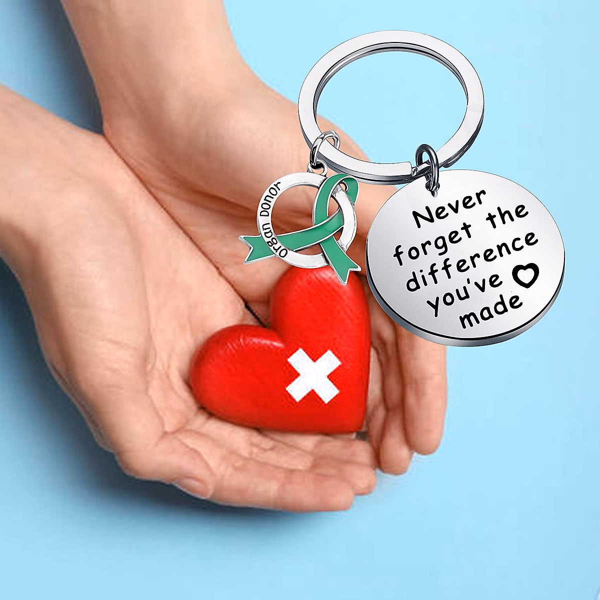 MYOSPARK Organ Donor Gift Organ Donation Awareness Gift Transplant Gifts Never Forget The Difference You’ve Made Keychain (Organ Donor KC)