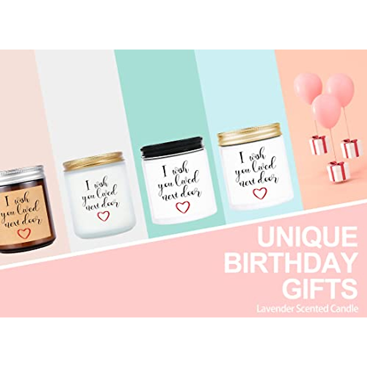 Lavender Scented Candle - Best Friend Gift for Women, Birthday Gifts for Best Friend, Mom, Girlfriend, Bestie, BFF, Daughter, Coworker, Colleague