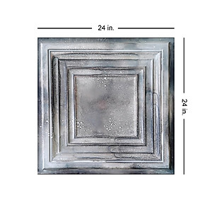 From Plain To Beautiful In Hours DCT05 Washington Square PVC 2' x 2' Lay-in or Glue-up Ceiling Tile (Covers / 40 sq.ft), Reclaimed Tin, 10 Piece