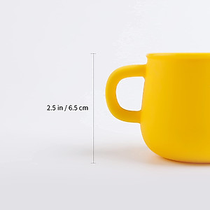 BLUE GINKGO Silicone Toddler Cups - Open Cup for Baby with Handles | Made in Korea | 8oz Training Open Cups for Toddlers 1-3 (Yellow)