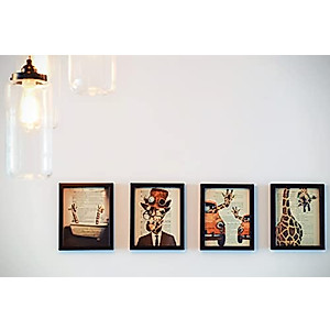 PEALSN 5x7 Picture Frame Set of 6, Display Pictures 4 x 6 with Mat or 5 x 7 Without Mat for Wall Mounting or Table Top Display, Photo Frames Collage for Wall Decor, Black.