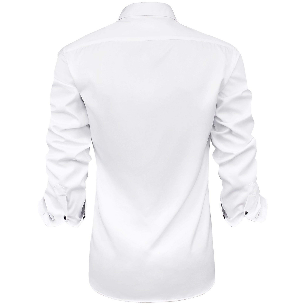 J.VER Men's Casual Long Sleeve Stretch Dress Shirt Wrinkle-Free Regular Fit Button Down Shirts White Black