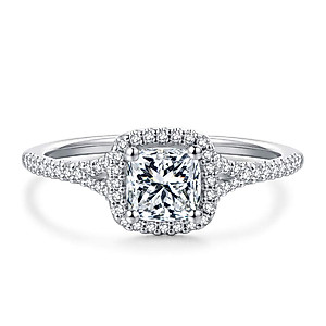 HAFEEZ CENTER 1 Carat Cushion Cut Moissanite Rings For Women Engagement Rings For Women Moissanite Ring (8, Moissanite)