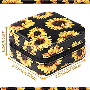 Travel Jewelery Case,Travel Essentials for Women Small Jewelry Box,Mini Travel Jewelry Organizer,Birthday Gifts for Women Bridesmaid Gifts Graduation Gifts for Girls Girlfriend Mom Wife Sunflower