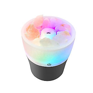 Mini Humidifier, 150ml Small Cool Mist Humidifier with Himalayan Salt, USB Desktop Personal Humidifier for Bedroom, Office, Home, LED Color Changing Light, Auto Shut-Off, 2 Mist Modes, Super Quiet