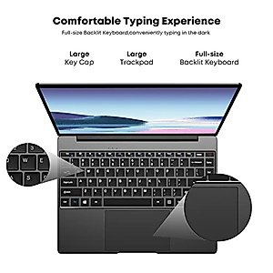 CHUWI Windows 11 Laptop with 8GB RAM 256GB SSD, 14 inch 2K IPS Display, Intel N5100 Quad core Processor, WiFi 6, Backlit Keyboard, USB-C, Ultra Thin and Light Notebook Computer (GemiBook Pro)