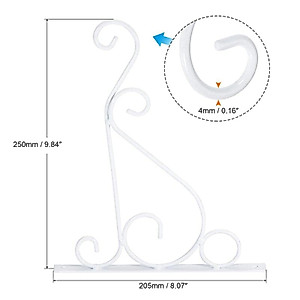 Tool parts 4pcs Iron Wall Hooks Bracket 250mmx205mmx16mm for Hanging Lanterns White
