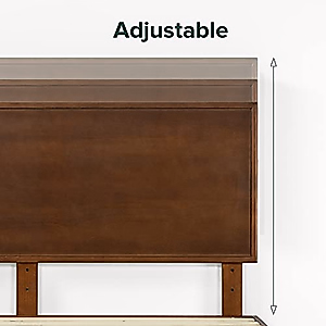 ZINUS Raymond Wood Platform Bed Frame with Adjustable Wood Headboard, Solid Wood Foundation, Wood Slat Support, No Box Spring Needed, Easy Assembly, King, 80.3"L x 76"W x 38.4"H, Brown