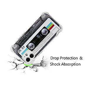 FAteamll Case for iPhone 12 Mini, Matte Finish Heavy Duty Soft Back Cover with Reinforced Corners TPU Soft Bumper Retro Cassette Tape Case Compatible with iPhone 12 Mini 5.4 Inch 2020 Released