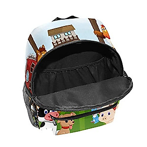 LBTIUC Schoolbag for Boys Girls Cute Kid's Toddler Backpack Farm Animal Cow Pig Kindergarten Children Bag 10 x 4 x 12 Inch, Multicolor, One Size