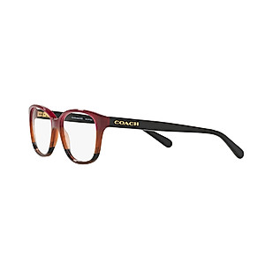 Coach HC6103 Prescription Eyewear Frames, Burgundy Tortoise Gradient/Demo Lens, 54 mm