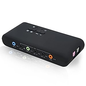 YEY 7.1 USB 3.5MM Sound Card I/O 48KHz Sample Rate 8CH DAC and 2CH ADC via S/PDIF Input and Output with Loop-Back Support standalone Cmedia Software for Windows only