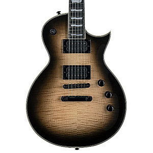 ESP 6 String LTD Deluxe EC-1000T Electric Guitar, Black Natural Burst, Right, (LEC1000TFMBLKNB)