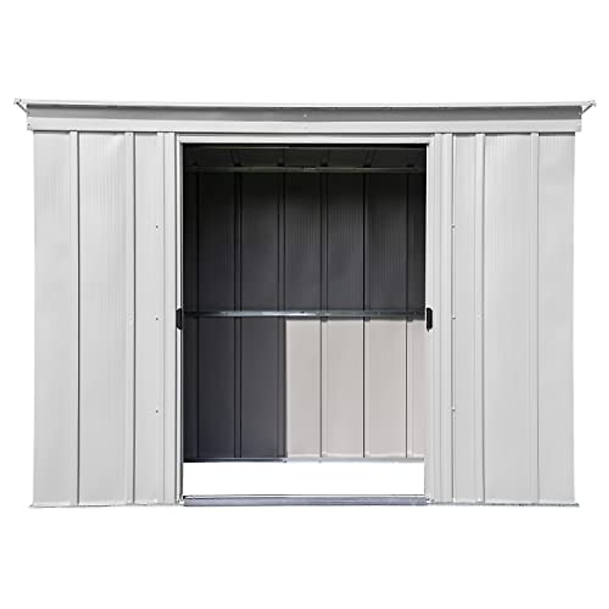 Arrow Shed Classic 8' x 4' Outdoor Padlockable Steel Storage Shed Building, Flute Grey