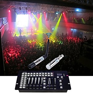 CHINLY 8pcs DMX512 DMX Dfi DJ 2.4G 7 Charging Wireless Receiver Built-in Battery & 1 Transmitter LED Lighting Control for LED Stage Par Party Light
