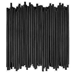 Disposable Drinking Straws - 7 3/4 Inches Long - Standard Size (Black, 250)