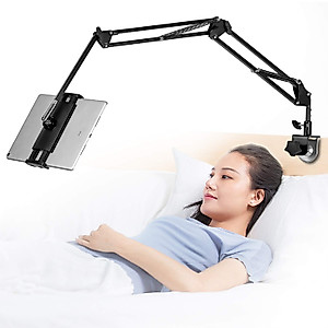 Tablet Stand Adjustable,Foldable Tablet Stand for Bed,Aluminum Universal Flexible Tablet Holder with 360 Degree Rotation Compatible with iPad/iPhoneX/iPad Pro/N-Switch,or Other 4.5~12.9 Inches Devices