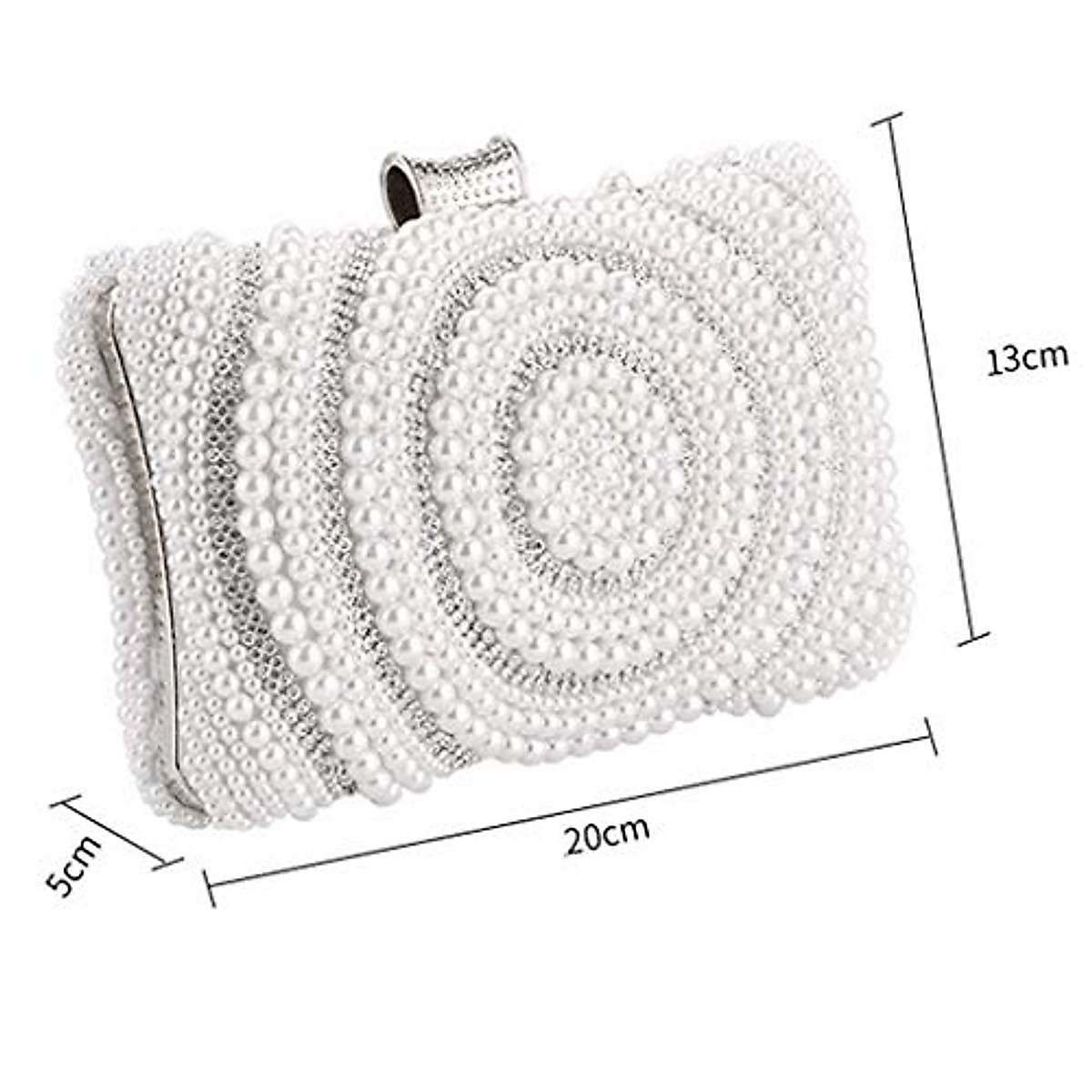 NMBBN Fashion Women Pearl Bag Tote Top Handle Bag Purses Handmade Beaded Handbags for,Size 20 * 5 * 13cm