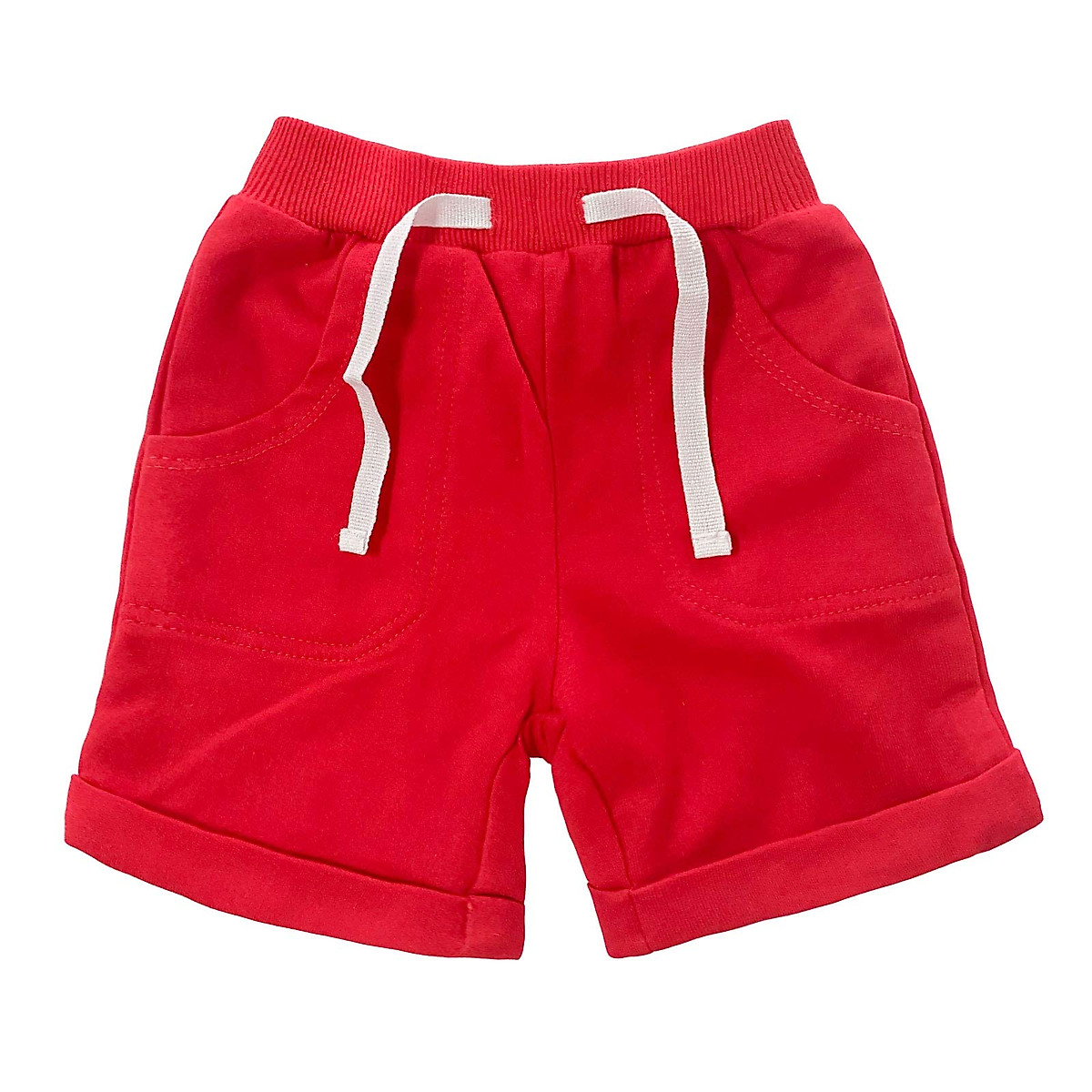 SOBOWO 12-18 Month Boy Shorts Baby Boys Sport Shorts Summer 3-Pack Solid Cotton Jogger Active Shorts Casual Harem Pants 0-24 Months (12-18 Months, Black/Red/Gray)