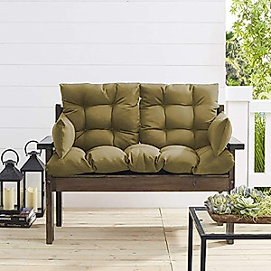 Art Leon Outdoor/Indoor Home Chair Seat Cushions 5 Pieces Seat and Back Cushion Set for Patio Deep Seat, Wicker Loveseat, Settee, Bench, Brown