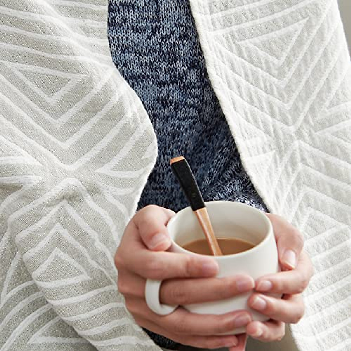 jinchan Cotton Throw Blanket Grey Throw Blanket for Couch Cozy Blanket Cotton Twin Size Bed Throw 3 Layer Spring Blanket Gray Coverlet Geometric Quilt Soft Blanket Baby Kid Gift 60x80 Inch