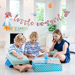 Talorine Little Cowgirl Banner, West Theme Baby Shower, Baby Girls 1st Birthday Banner, Pregnancy Announcement, Gender Reveal Mexican Party Decorations, Pink Glitter