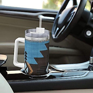 Xiexide 40oz Fits Cup Holder Indoor Southwestern Aztec Navajo Indian Totem Heritage Double Walled Vacuum Insulatedith Handle And Straw,Hot & Cold Drinks