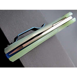 Eafengrow 0456 Folding Knife G10 Handle D2 Blade Ball Bearing Flipper Hunting Knife Pocket Camping Survival Outdoor Knife (Jade)