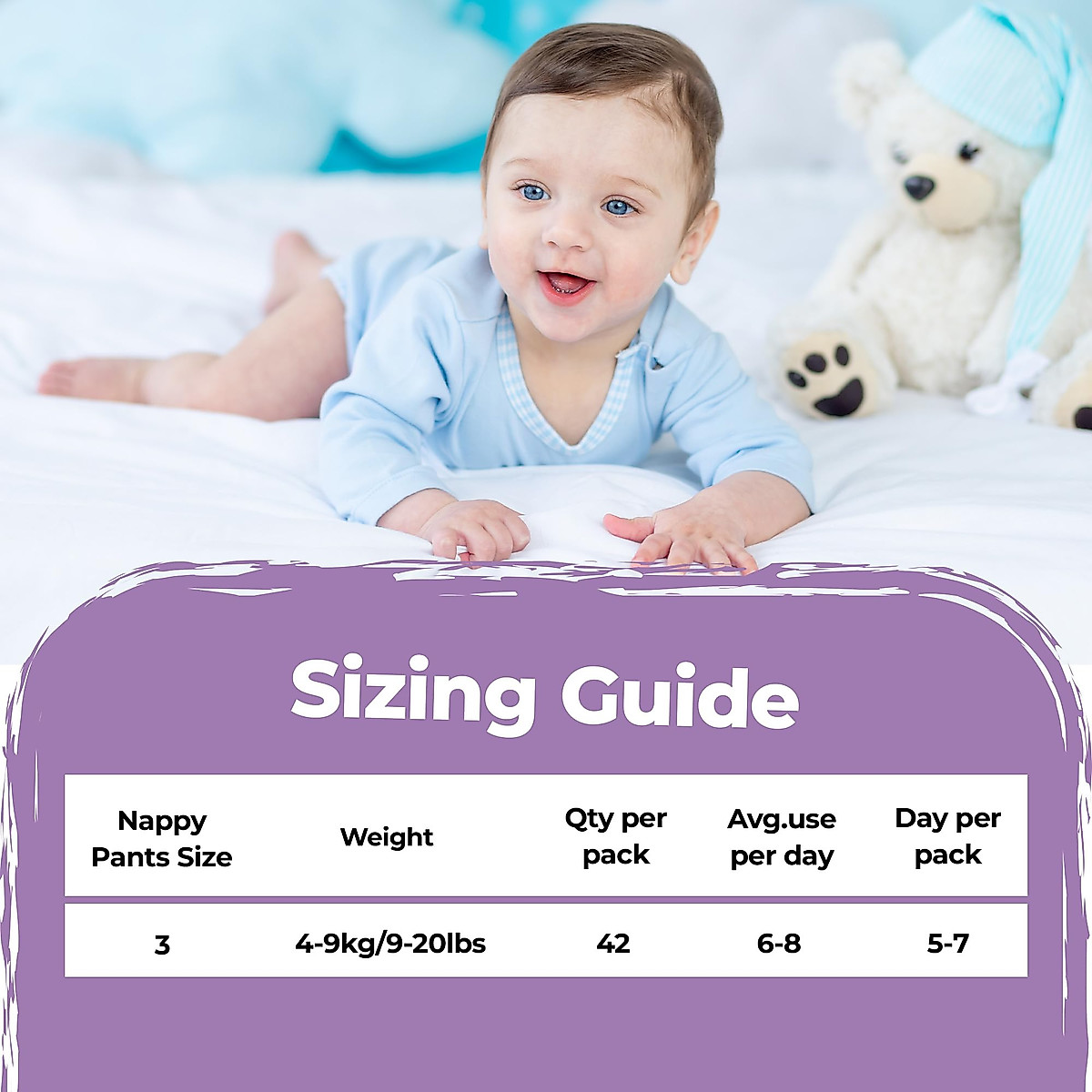 Mum & You Nappychat Premium Performance Eco Diapers, Size 3 (42 Diapers) Smart Tube Technology. Leak Protection. 100% Recyclable. Hypoallergenic, Dermatologically-Tested. No Lotion, Perfume or Dyes.