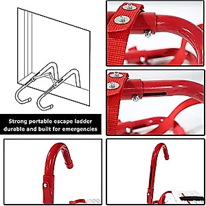 Niczu Metal Fire Escape Ladder with Anti-Slip Rungs for Home Use, Portable Emergency Escape Safety Ladder from Balcony, Withstand Weight up to 992 lbs,10M/32FT