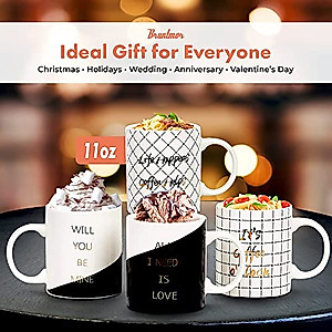 Bruntmor 18 Oz Coffee Mug Set of 6, 18 Ounces Large Porcelain Gradient Orange Stacking Plain Coffee Mug Set, Best Tall Coffee Mug Set For Birthday, Thanksgiving, Christmas Gift