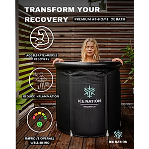 XL Ice Bath Tub, 100 Gallon Cold Plunge Tub, Portable Ice Bath Tub for Athletes, Cold Tub, Ice Tub, Ice Plunge Tub, Icebath