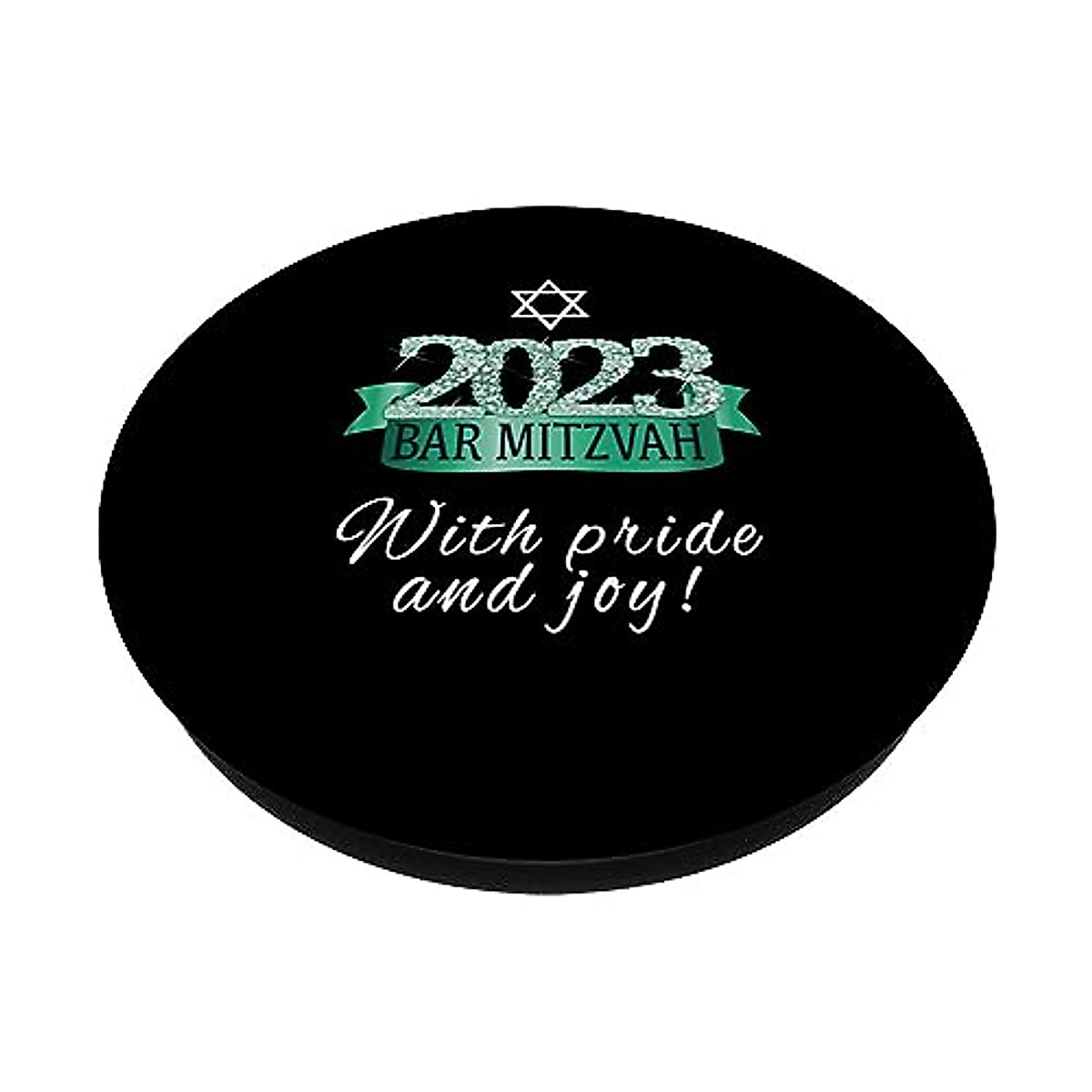 Bar Mitzvah 2023 I With Pride & Joy I Turquoise Banner Decor PopSockets Standard PopGrip