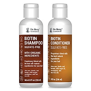 Dr. Berg Biotin Shampoo & Conditioner - Duo to Restore & Hydrate Beautiful Hair - Well-Balanced Hair Care Formula with Organic Ingredients to Help Strengthen, Soften & Shine Hair - 8 Fl Oz (Set of 2)