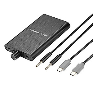 Headphone Amplifier with Bass Boost, Support 3.5mm AUX and Type-C 16-600Ω Headphone -3.5mm Stereo Audio Out, GAIN, Bass for Mac, Phones, iPad, MP3, MP4 and Computers,Xbox one,PS4,PS5 Controller