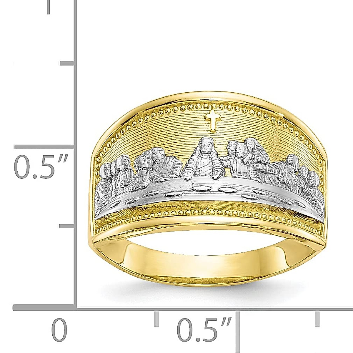 IceCarats 10K Yellow Gold Ladies Last Supper Ring Size 6