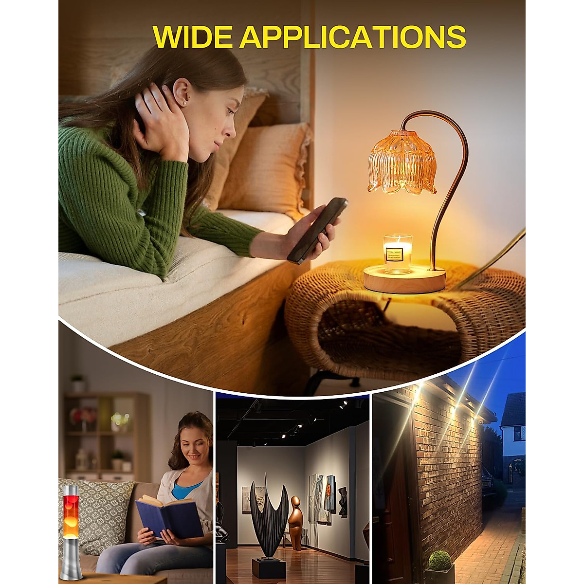 TobeBright 4 Pack GU10 Candle Warmer Lamp Bulb 25W, 120V Wax Warmer Light Bulb MR16 GU10 Scentsy Light Bulbs Dimmable NP5 Replacement Bulb for Candle Warmer Wax Melt Warmer Warm White 2800K