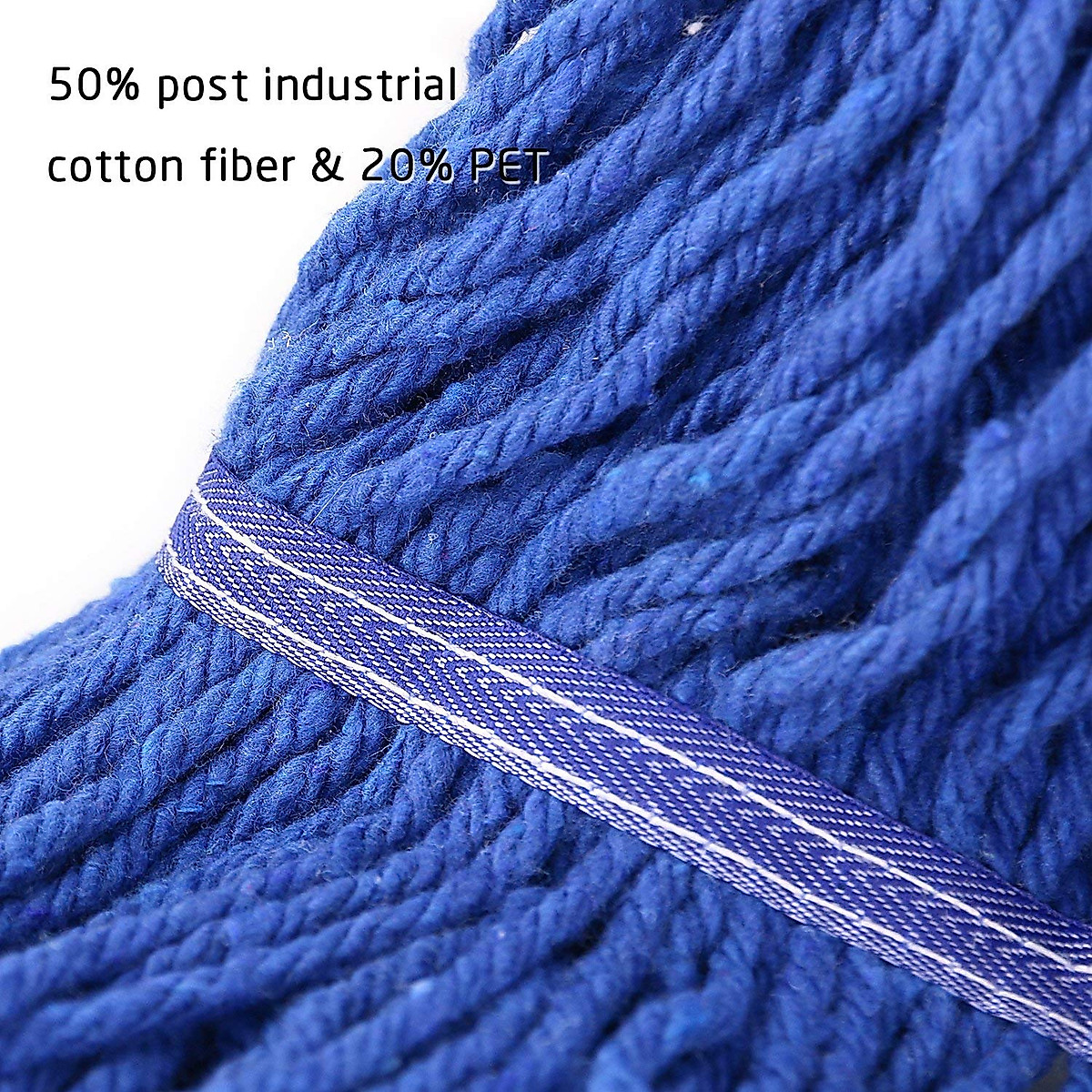 Loop End Commercial String Mop Head, String Cotton mop Heads, 6 Inch Headband, Mop Head Replacement for Home, Highly Absorbent, Industrial and Commercial Use